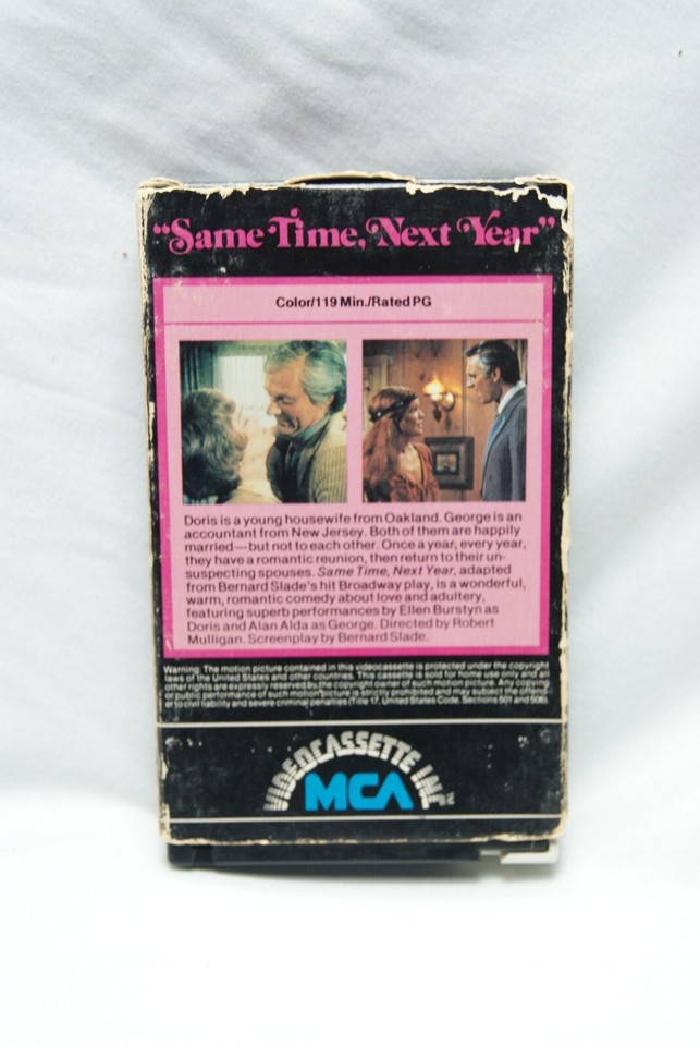 same time, next year betamax beta cassette tape ellen burstyn alan alda ...