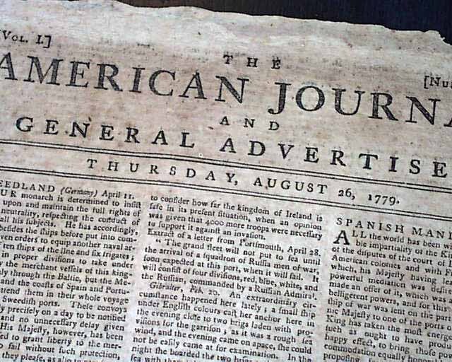 Very Rare AMERICAN REVOLUTIONARY WAR Providence RI Rhode Island 1779 ...