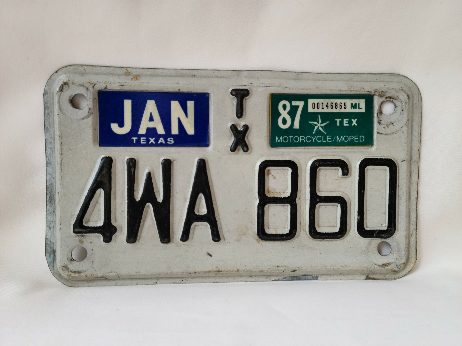 Vintage 1987 Texas Motorcycle License Plate 0322 | eBay