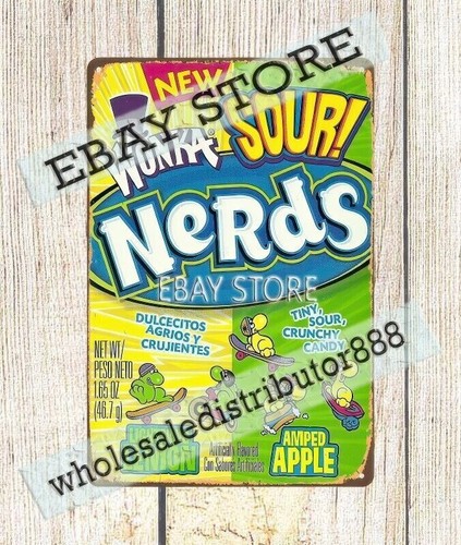 Wonka Sour Nerds candy old-school sweets metal tin sign wall hanging ...