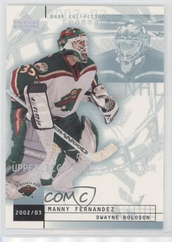2002-03 Upper Deck Mask Collection Dwayne Roloson Manny Fernandez #42 ...