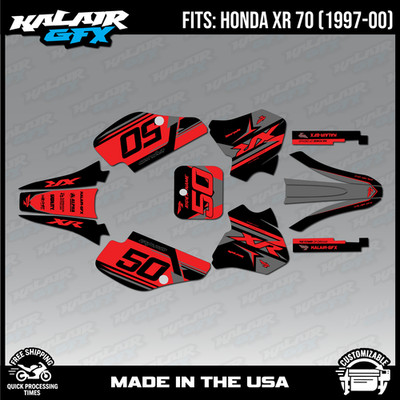 Graphics Kit for HONDA XR70 (1997-2000) XR 70 Evo - Red-Shift | eBay