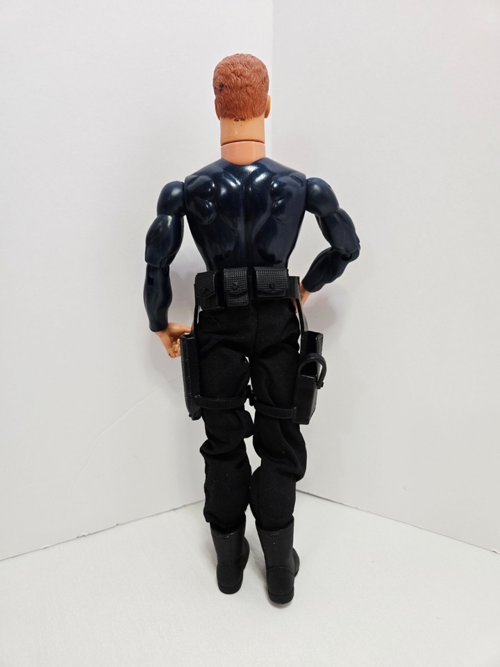 Vintage 1996 Hasbro G.I. Joe Action Man Figure Blue Shirt Black Pants ...