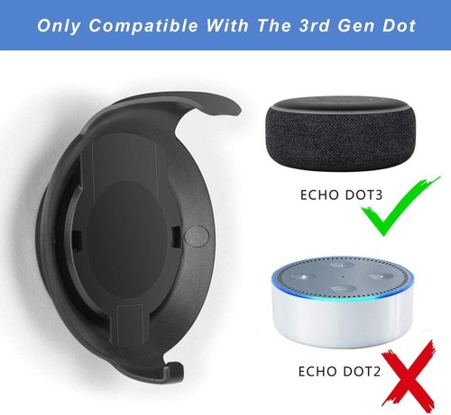 Echo Dot Wall Mount Holder for 3rd Generation, Built-in Cable Black | eBay