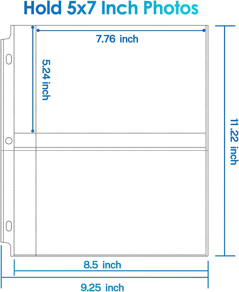 30 Pack Photo Sleeves for 3 Ring Binder 5X7, 120 Photos, Archival Photo ...