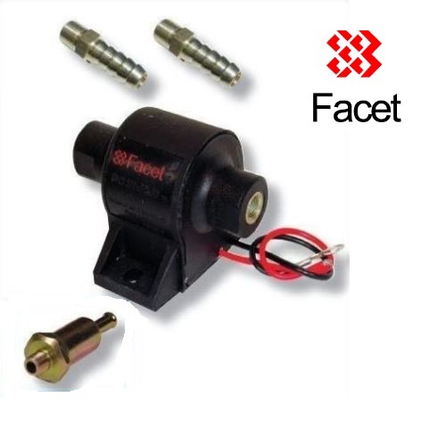FACET POSI FLOW FUEL PUMP (1.5-4.0 Psi) + 10mm HOSE UNIONS + FILTER ...