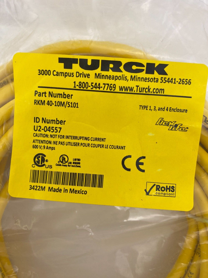 Turck ID No U2-04557 Part No RKM40-10M/S101 | eBay