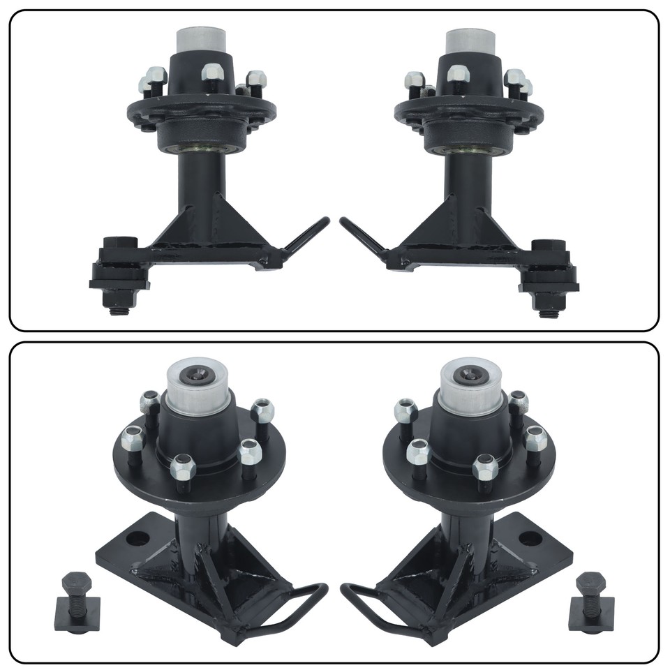 6 × 5.5 Lug Shipping Container Wheels and Bolt-On Spindle Kit with ...