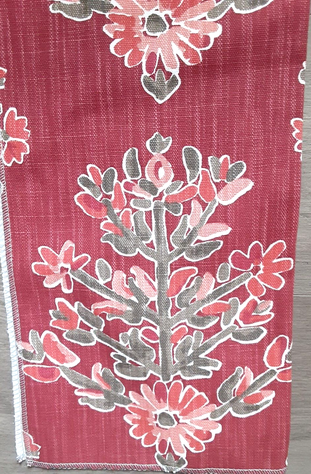 New Lacefield Designs Clara Ruby fabric sample 24"X16" cotton linen ...