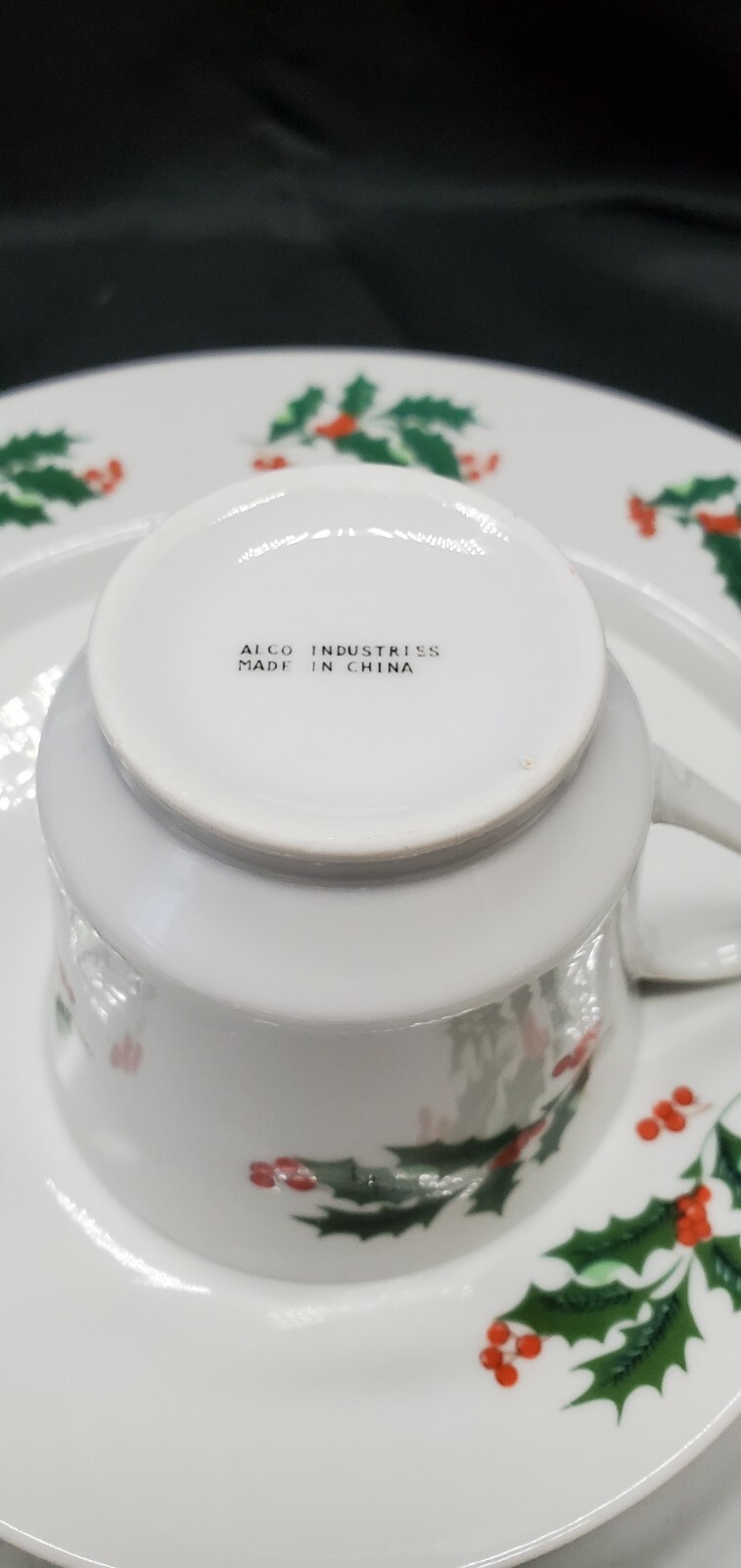 Alco Industries Vintage Holly and Berry Pattern Holiday China Set of 3 ...