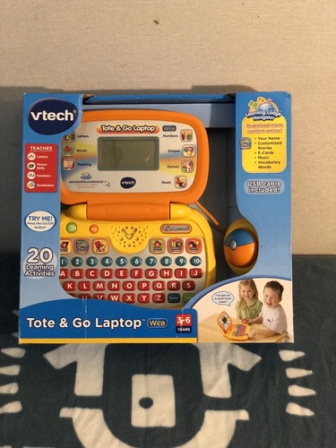 Vtech Tote & Go Laptop Web 1205 Orange & Yellow Corded Mouse Learning ...