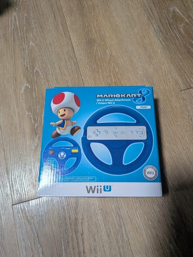 Toad Themed Mario Kart Racing Steering Wheel Blue Wii Remote Hori RARE ...