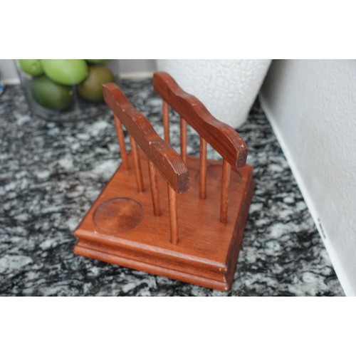 Vintage wood crafted napkin and condiments holder | eBay