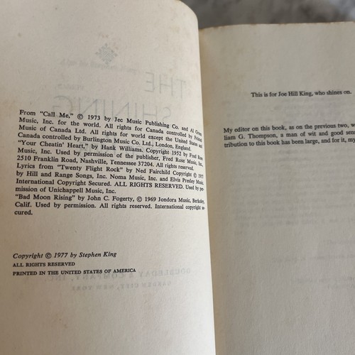 The Shining Stephen King 1977 1st Edition Hardcover Gutter Code R 52 No ...