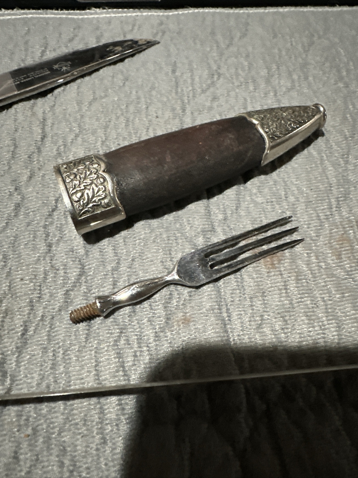 Original Linder-Messer Weidmannsheil Fixed Blade Hunting Knife W/Fork ...