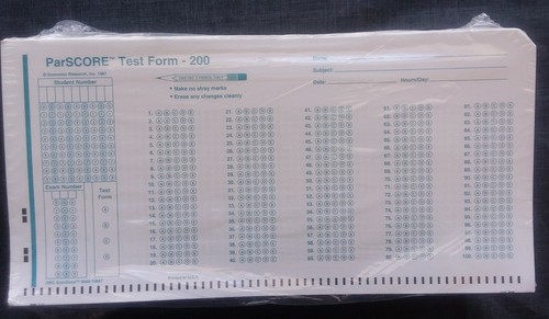ParSCORE Test Form - 477 Qty - 2 Sided - 200 Question Limit | eBay
