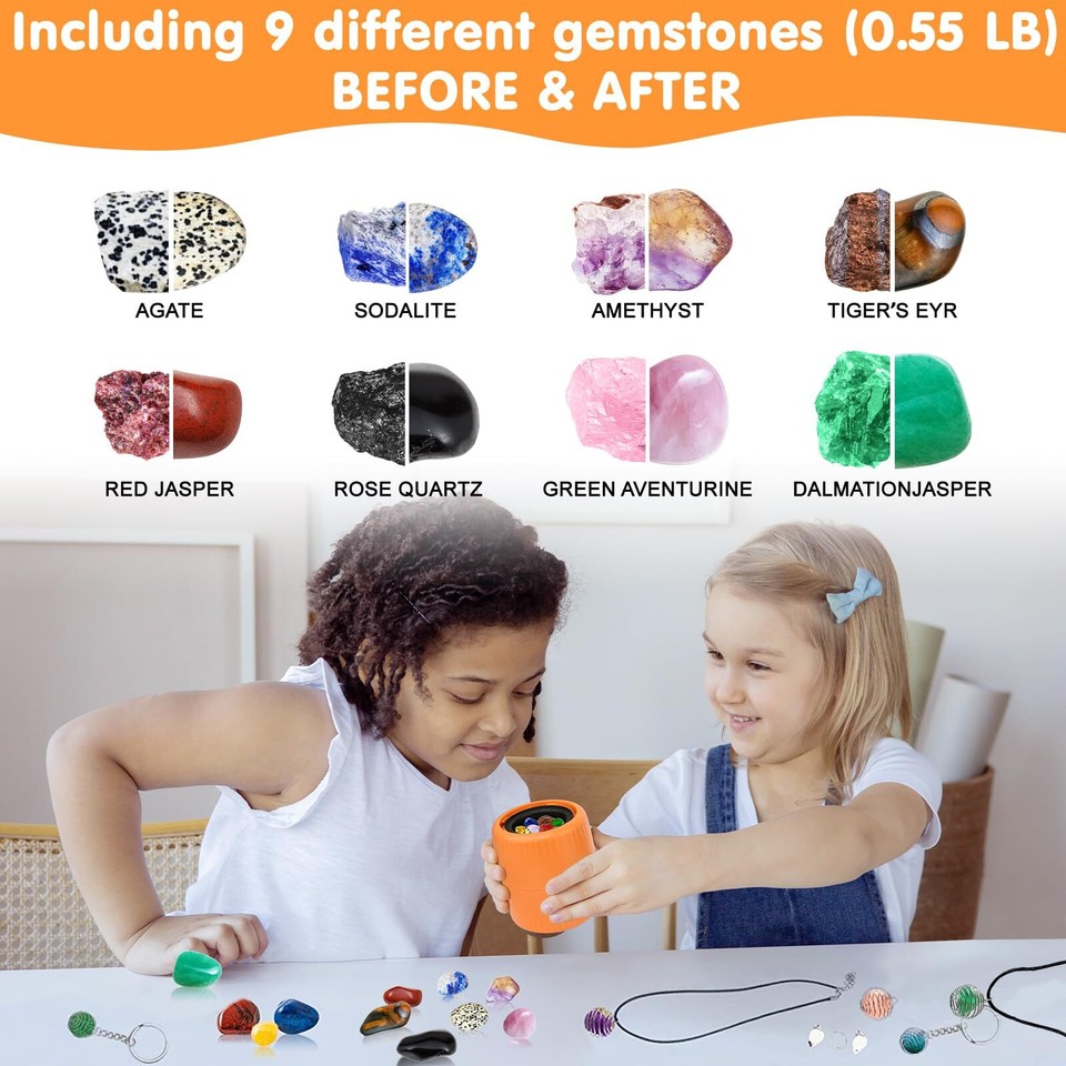 Rock Tumbler Kit, Complete Rock Polisher Machine, Durable 1 Lb Barrel ...