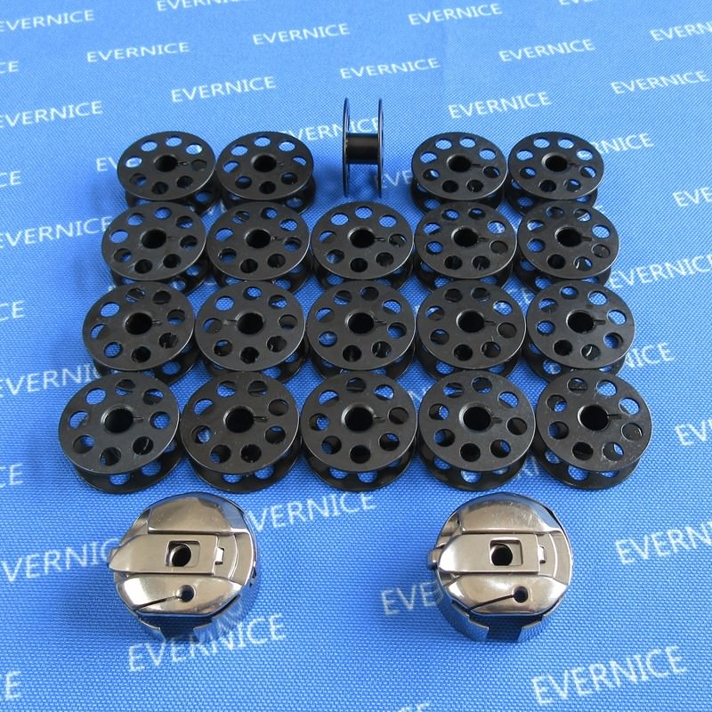 2 BOBBIN CASE 2130104-301A + 20 Bobbins for ZIG ZAG CONSEW 146RB 175RB ...