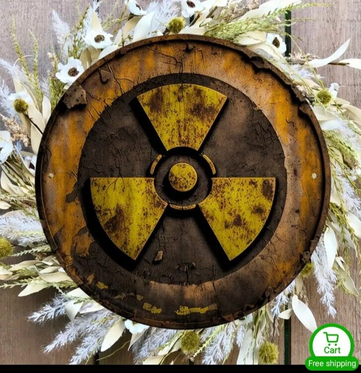 Radioactive Hazard Sign, Radiation Warning round metal sign nuclear ...