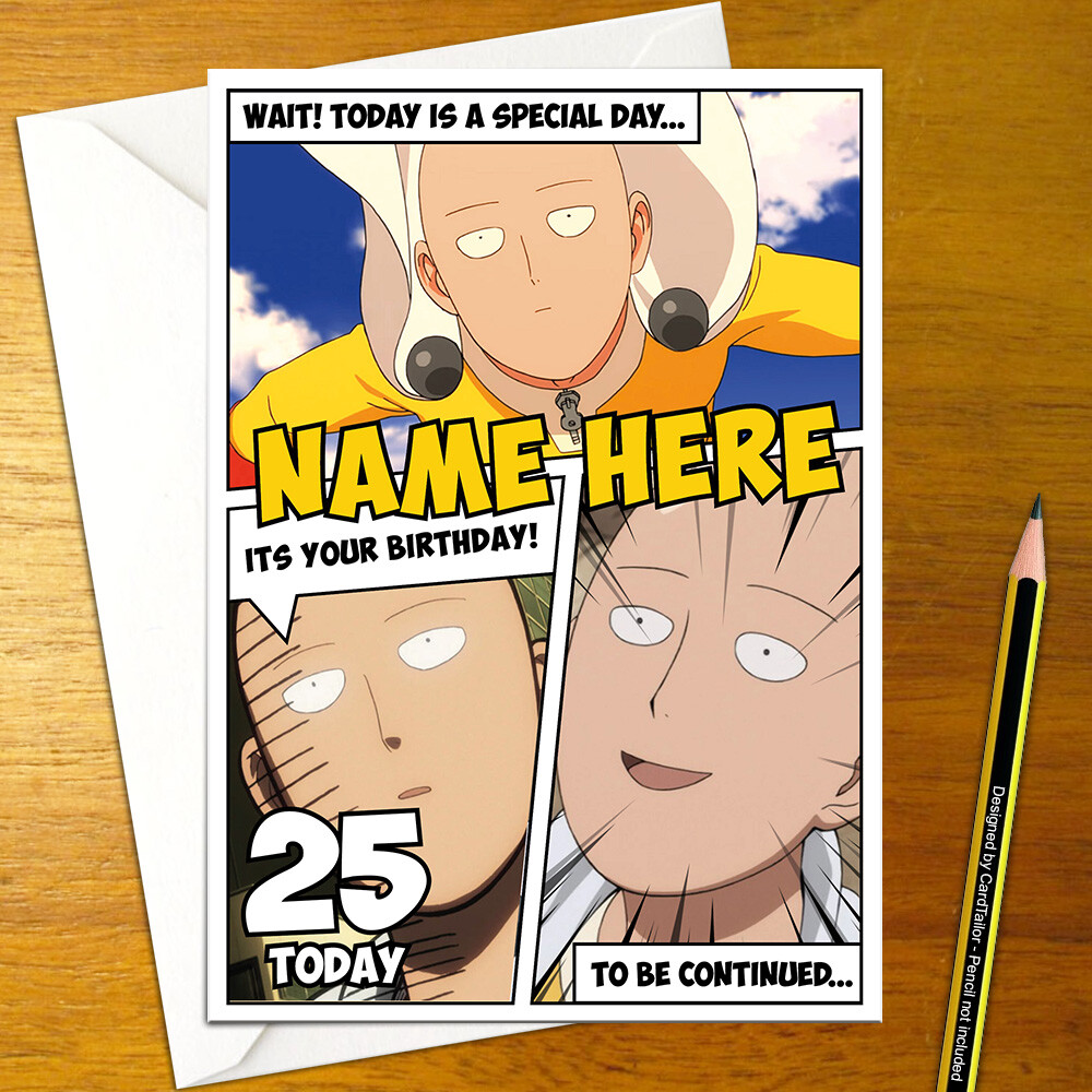 ONE PUNCH MAN Personalised Birthday Card - japanese personalized ...