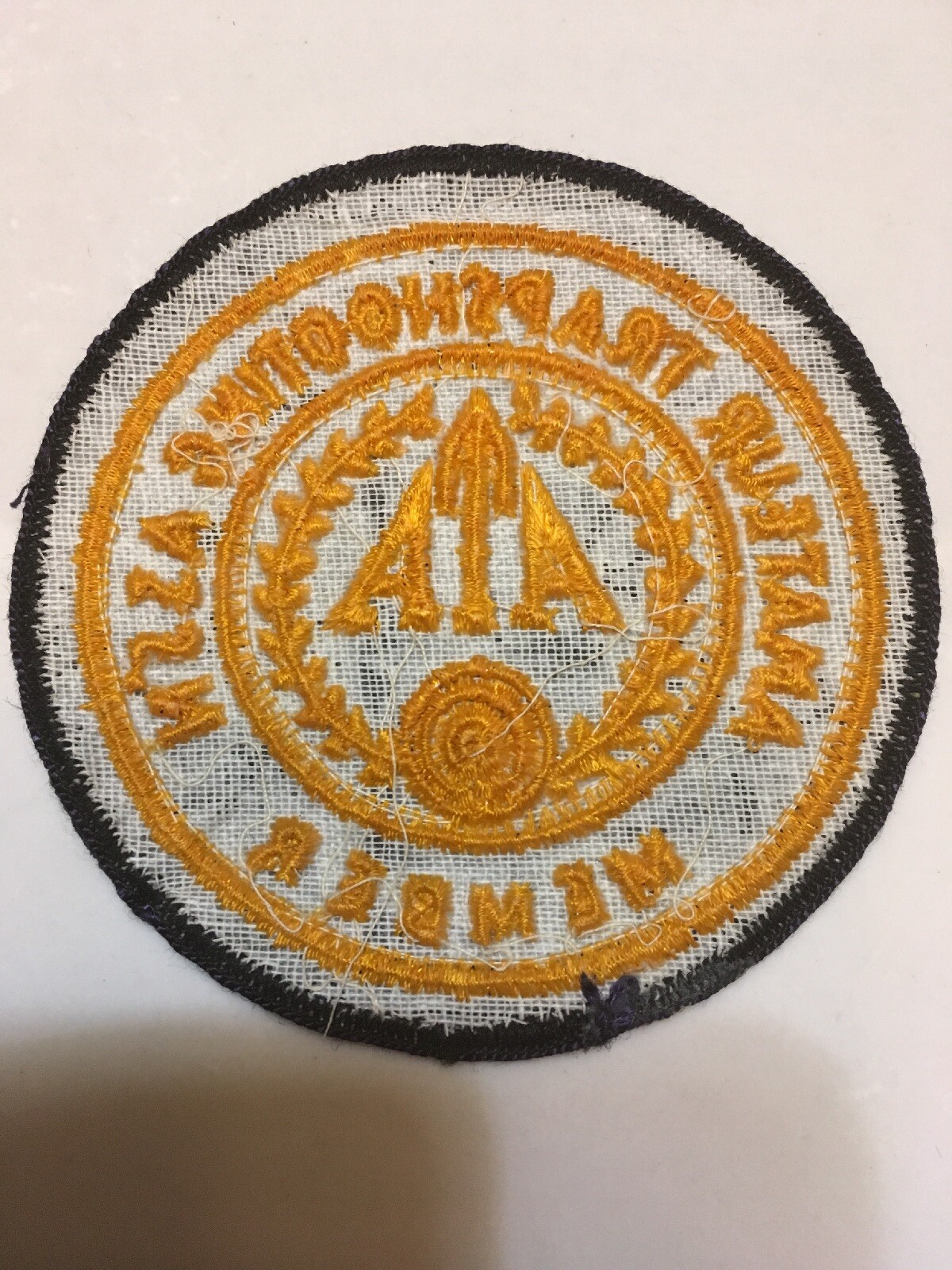 Vintage ATA Amateur Trapshooting Member Patch Blue/Gold Clay Bird Skeet ...