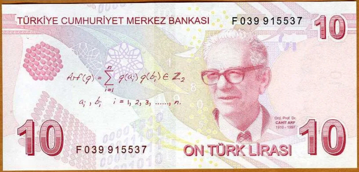 2022 Turkey 10 Lira UNC Mathematician. 10 Turkish Lira Currency TRY ...