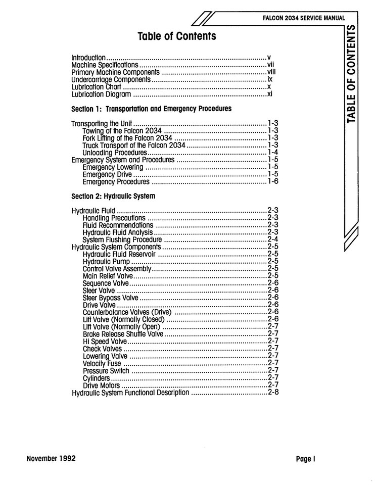 Simon Falcon 2034 Vertical Lift Workshop, Repair, Service Manual | eBay