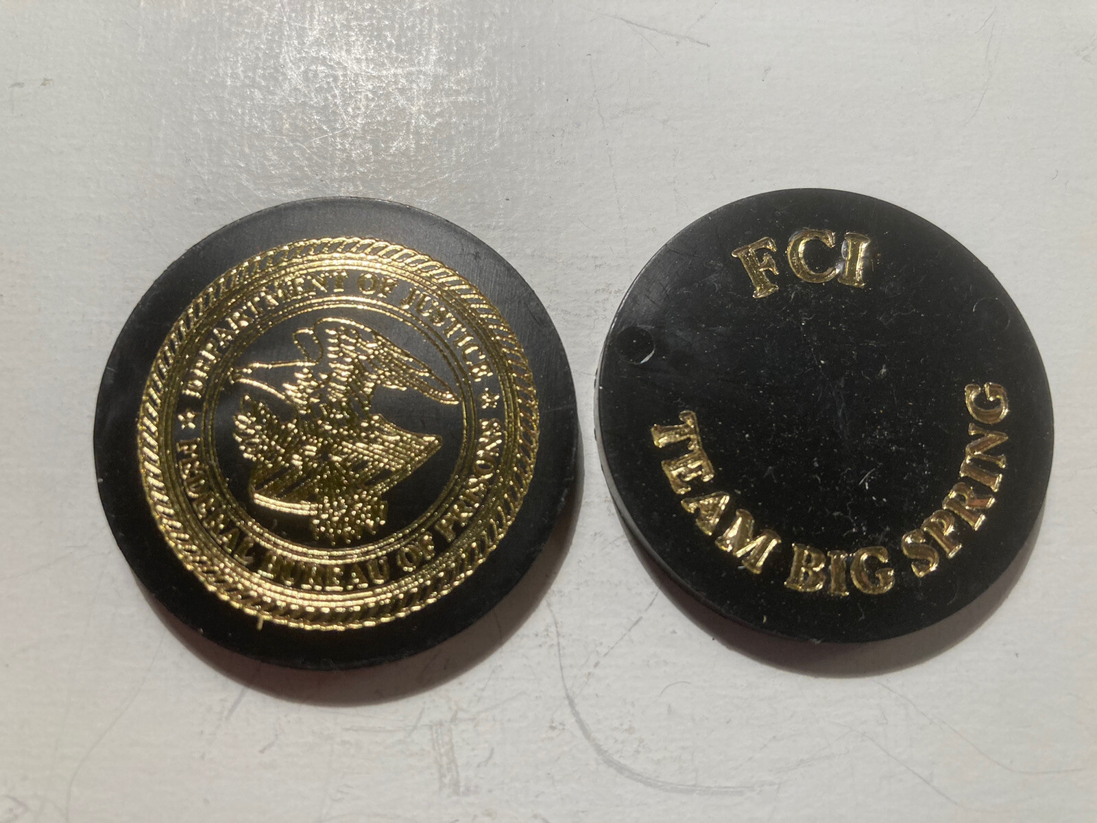 Federal Bureau of Prisons Token Dept of Justice FCI Team Big Spring TX ...