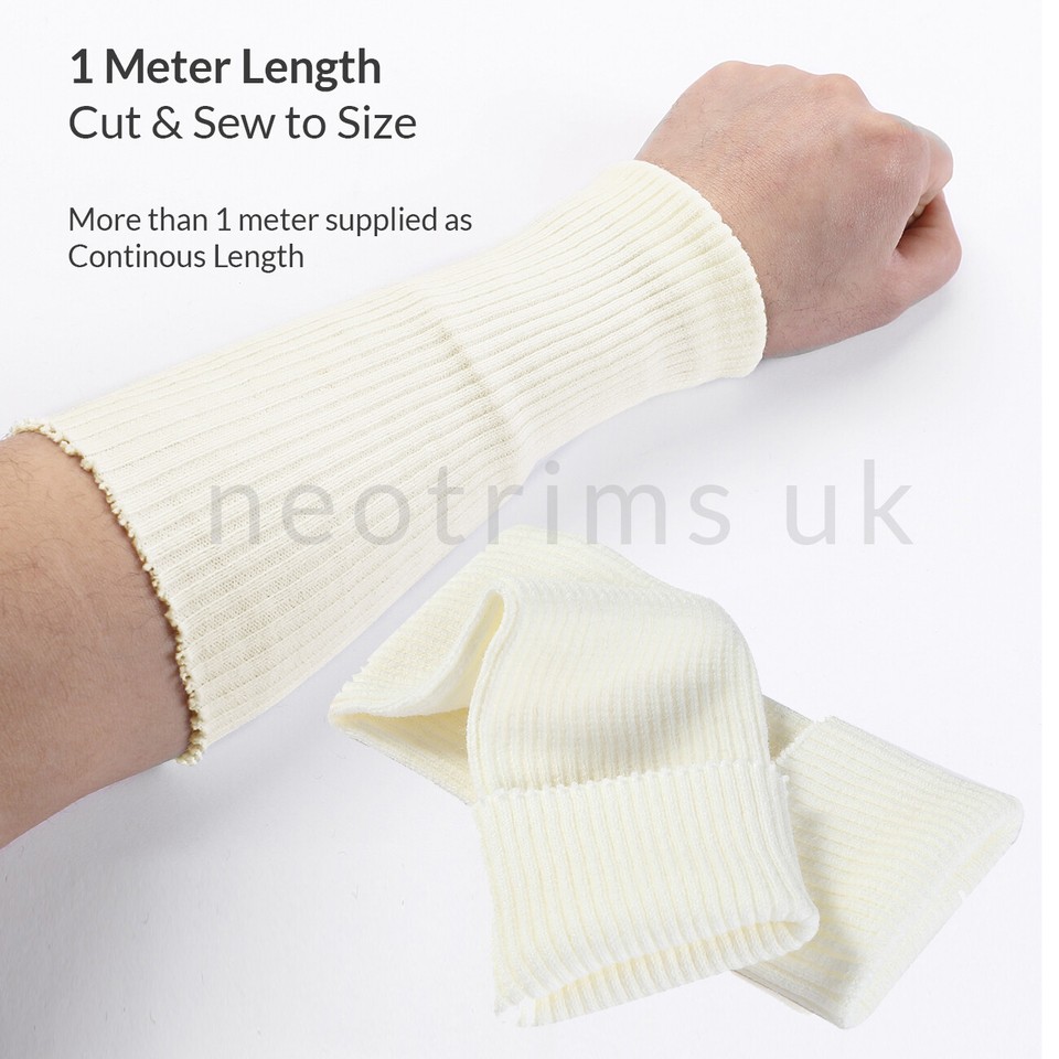 Knit Rib Cuff Stretch Ribbed Fabric Cuffing Trim Revamp Clothing Jacket ...
