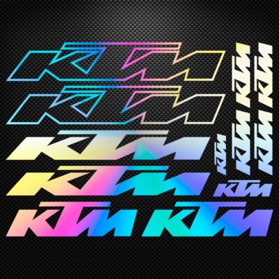 KTM - KIT Holographic Vinyl Decal Stickers Sheet Bike Frame Cycling ...