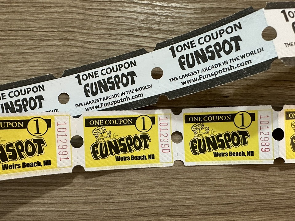 14 Authentic Funspot Tickets Coupon Weirs Beach NH New Hampshire ...