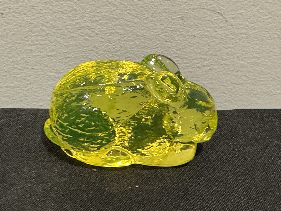 Vaseline Glass Bunny Uranium Yellow Glass Rabbit Figurine Art Deco ...