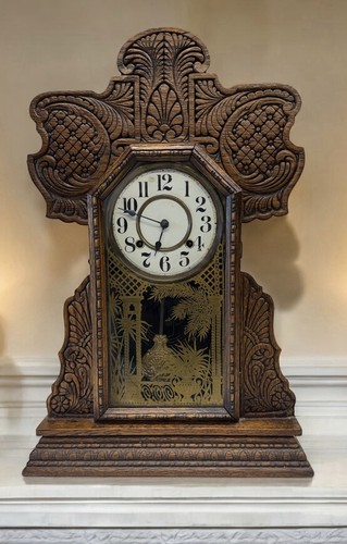 Antique E Ingraham Parlor Gingerbread Mantle Clock With Key | eBay