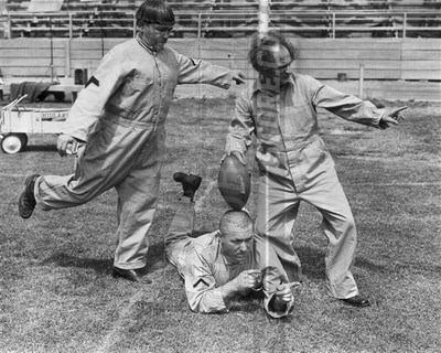 3 Three Stooges Moe Larry Curly football tee kick 8x10 11x14 16x20 ...