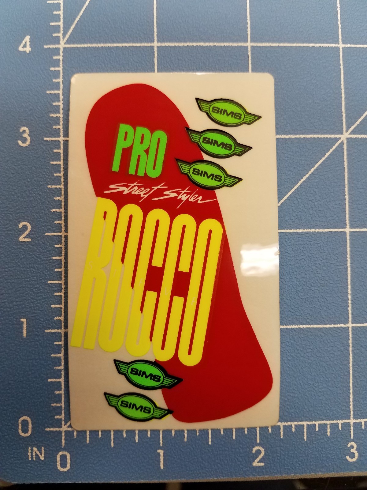 NOS Sims Skateboard Sticker - Steve Rocco - Red/Clear | eBay