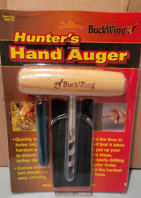New Buckwing Hunters Hand Auger W Sheath Hunting Tree stand hole drill ...