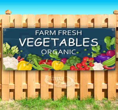 FARM FRESH VEGETABLES ORGANIC Advertising Vinyl Banner Flag Sign Many ...