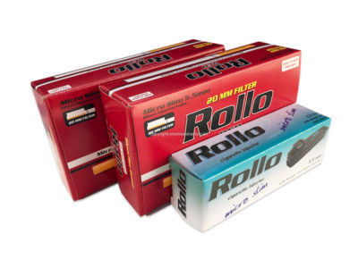 Rollo RED Micro Slim 5.5mm (2x200) 400 Empty Filter Tubes + 1x Filling ...