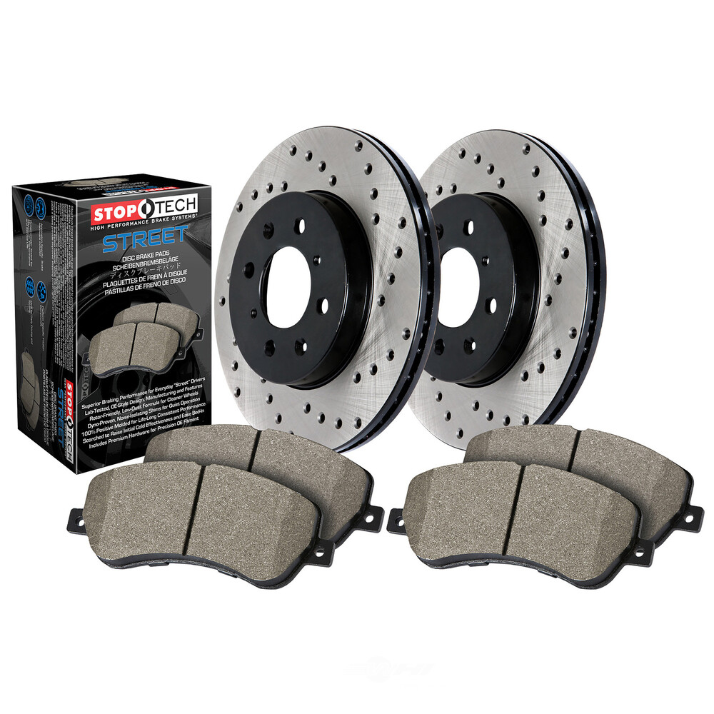 Disc Brake Upgrade Kit-Street Pack - Drilled - Single Axle Stoptech 939 ...