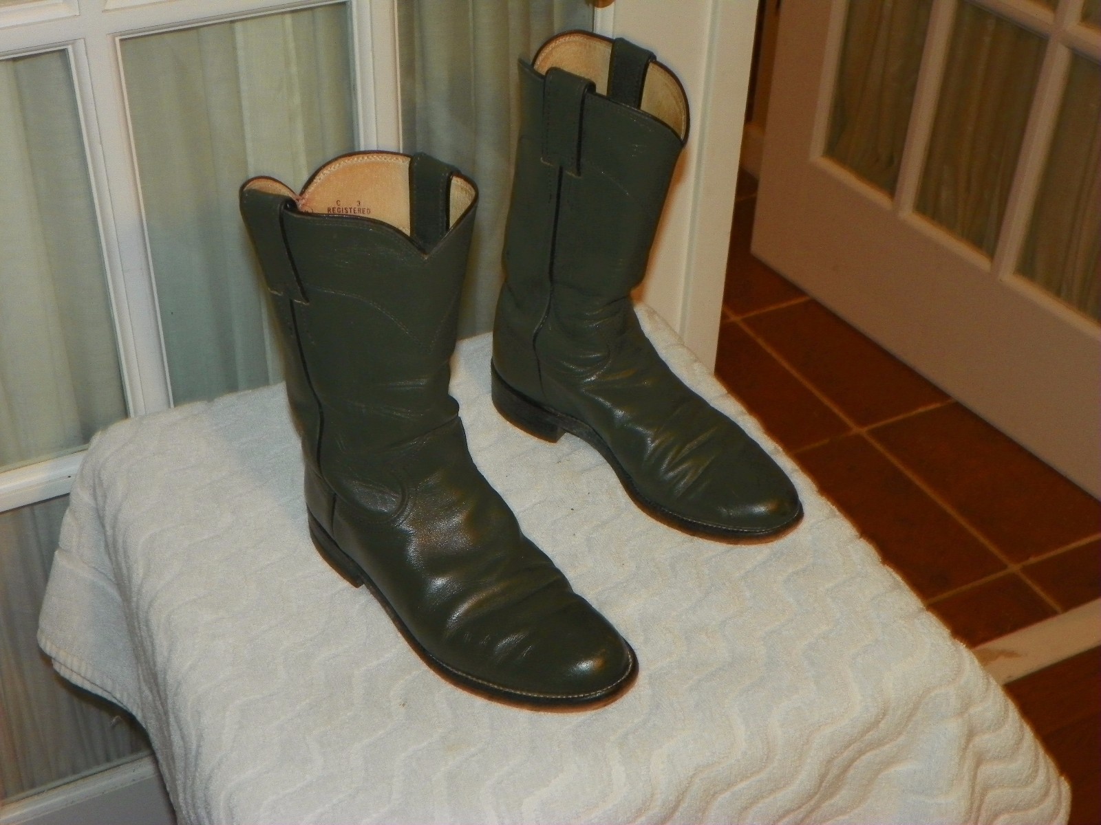 Women's Gray Justin Ropers Cowgirl Western Boots Size… - Gem