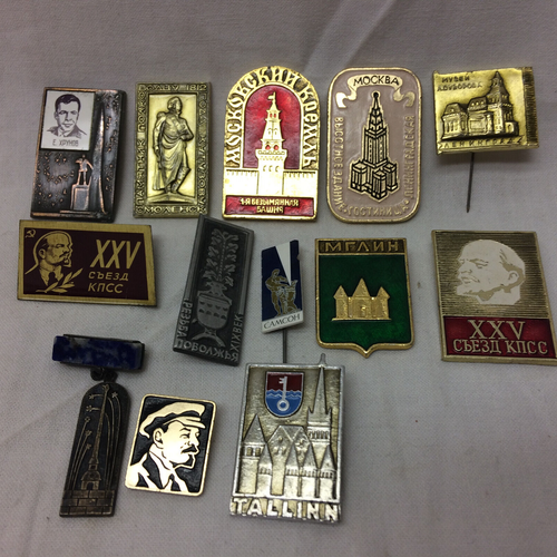 Vintage 1976 Russian Military Party Pin lot (13) Stalin 2 Damaged ...