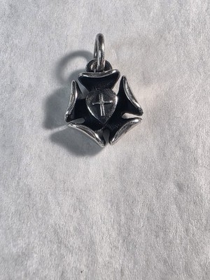 James Avery Retired Sterling Silver Lutheran Rose Charm Heart | eBay
