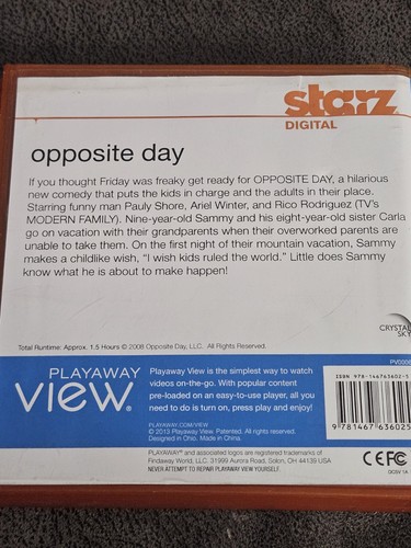 Playaway View All in One Mini Video Player 90 Min Opposite Day Full ...