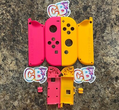 Genuine Nintendo Switch Joycon Housing Shells Neon Pink (L) & Orange (R ...