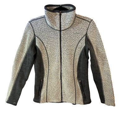 Kuhl Womens Full Zip Jacket Gray Pockets Wool Blend Fleece Size Small ...