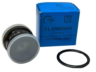 Simmon Omega El-Omegar 75mm f/3.5 Enlarging Lens in Box Made in Japan ...