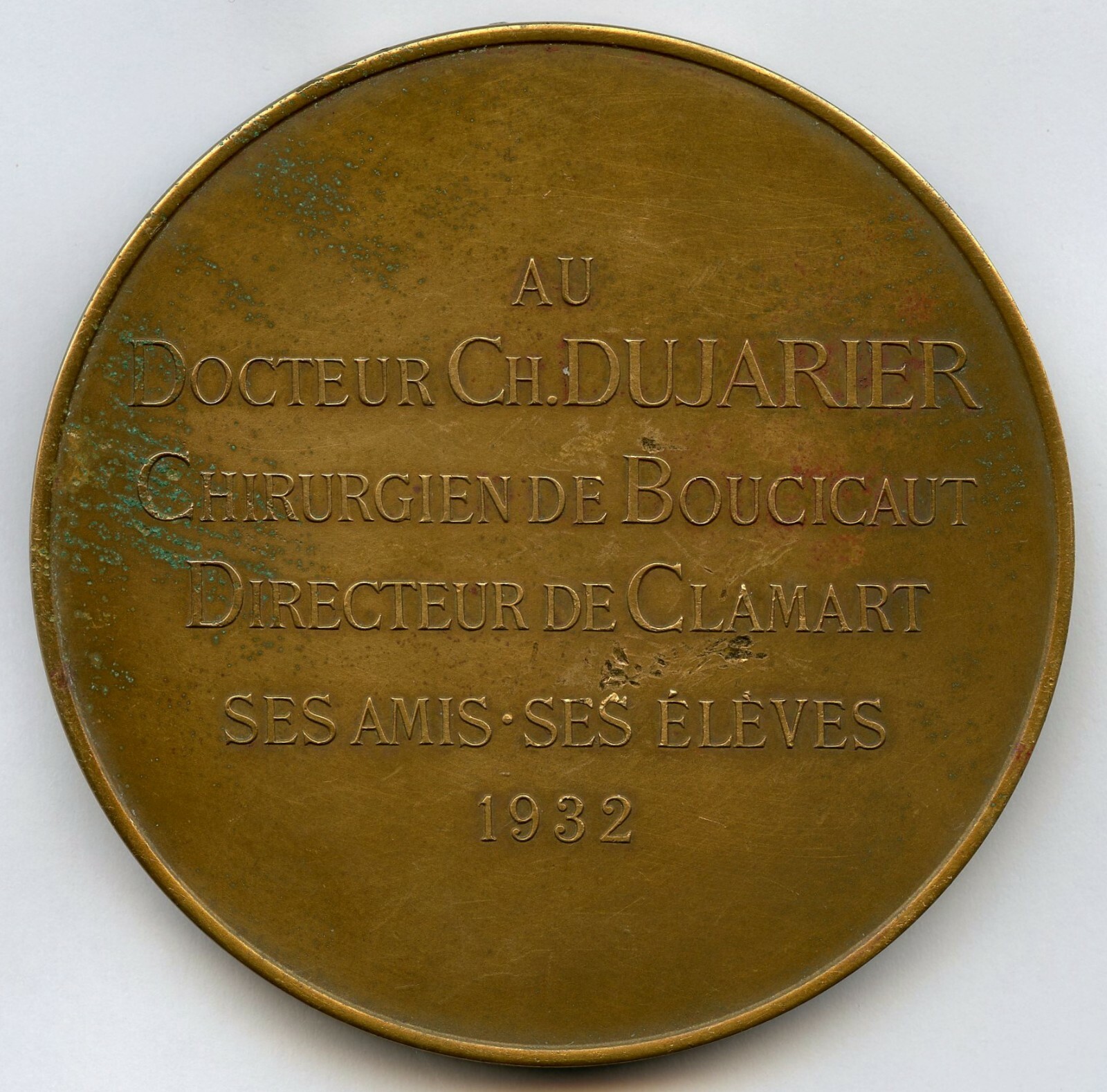 France Medicine Surgeon Charles Dujarier 1932 Medal by Maillard 68mm ...