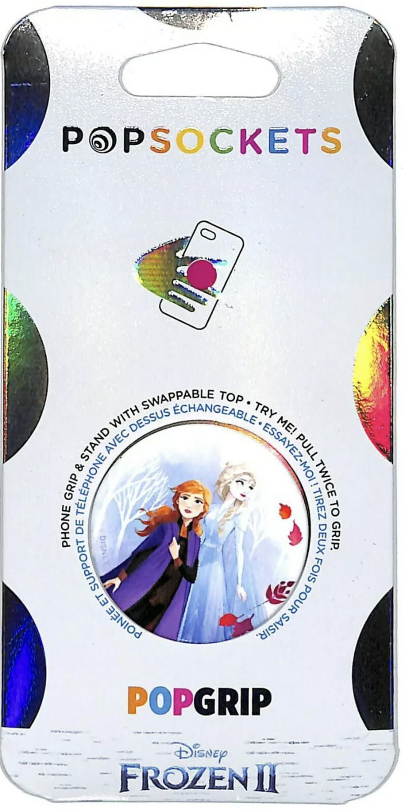 PopSockets PopGrip Disney Frozen 2 Anna & Elsa Swappable Top Phone Grip ...