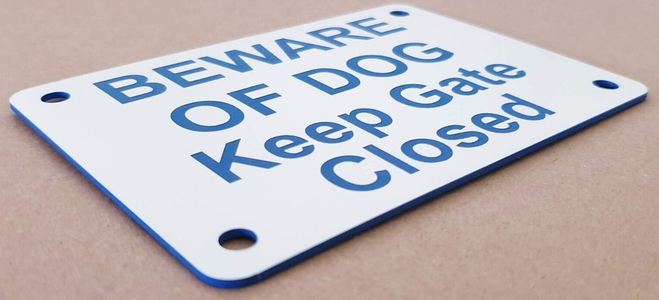 Beware of Dog Keep Gate Closed Sign Plaque Close Shut Outdoor Rated ...