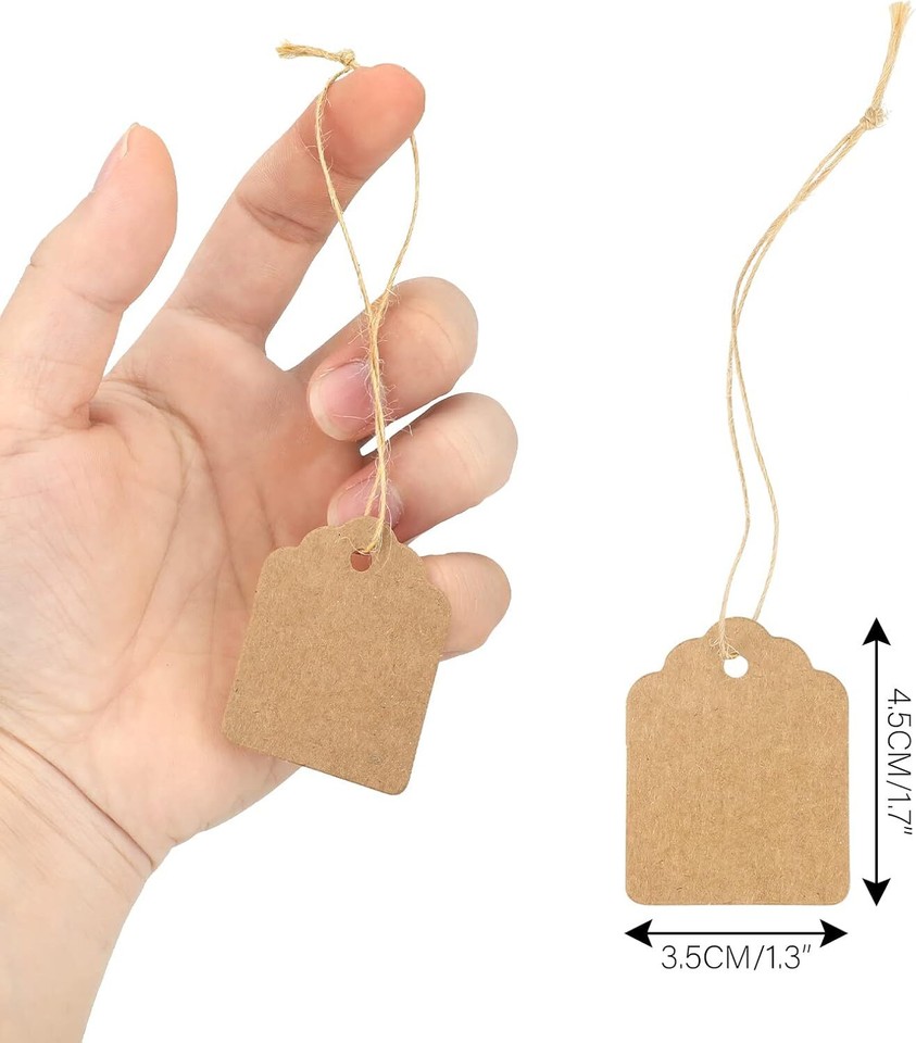 1000Pcs Price Tags with String Attached,Kraft Paper Hang Tags,Price ...